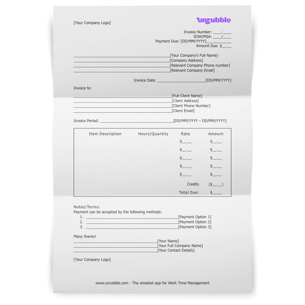 Blank Invoices Printable Invoice Templates – SmileyPrint1